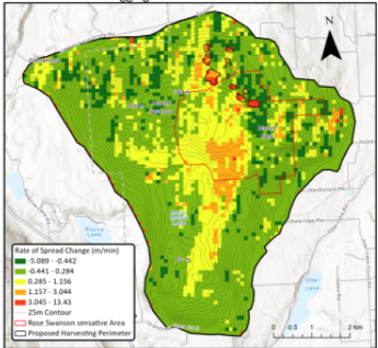 Burn-P3 modelling of fire behaivour on Rose Swanson Mountain, British ...